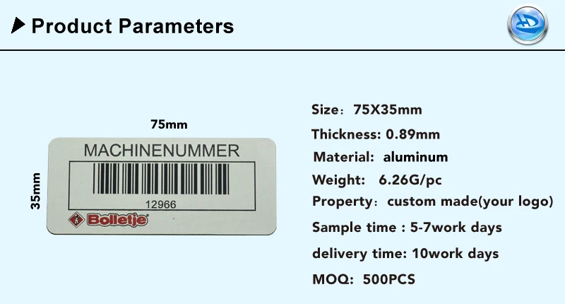 Custom Laser Engraving Serial Number Metal Barcode Label Asset ...