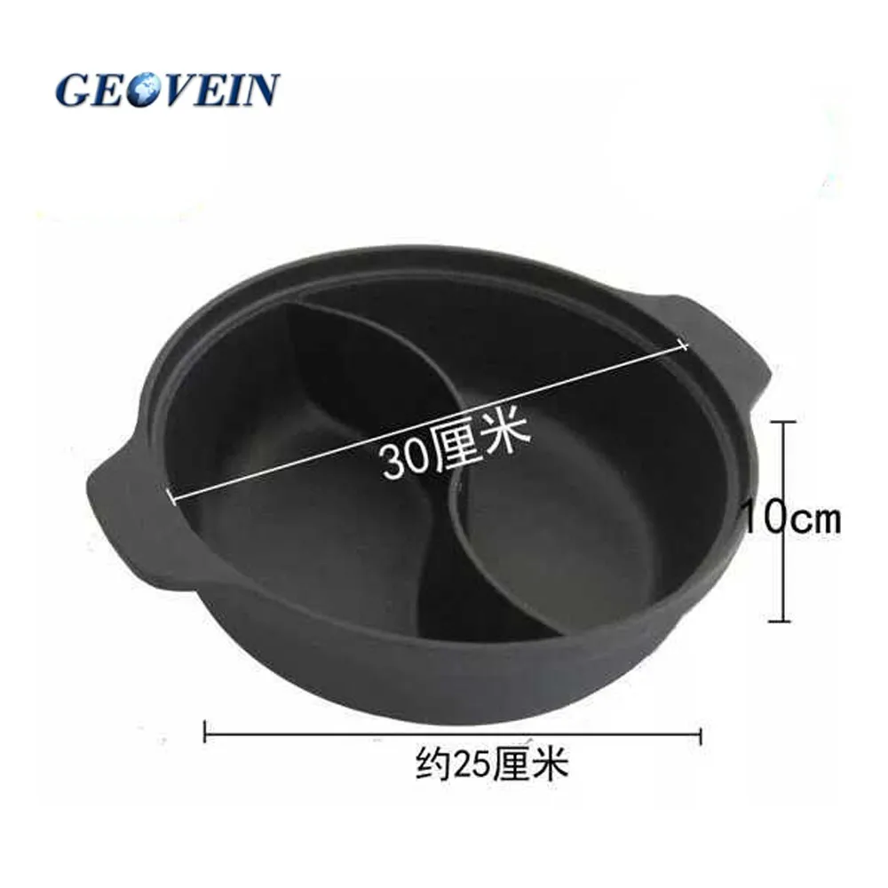 Wholesale Heavy Duty Round Shabu Shabu Cast Iron 2 Section Metal Hot ...