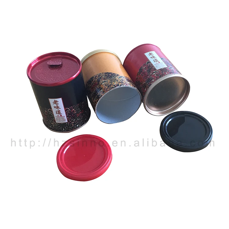 Custom Brand Retail Round Shaped Airtight Paper Cans Mixed Powder Paper ...