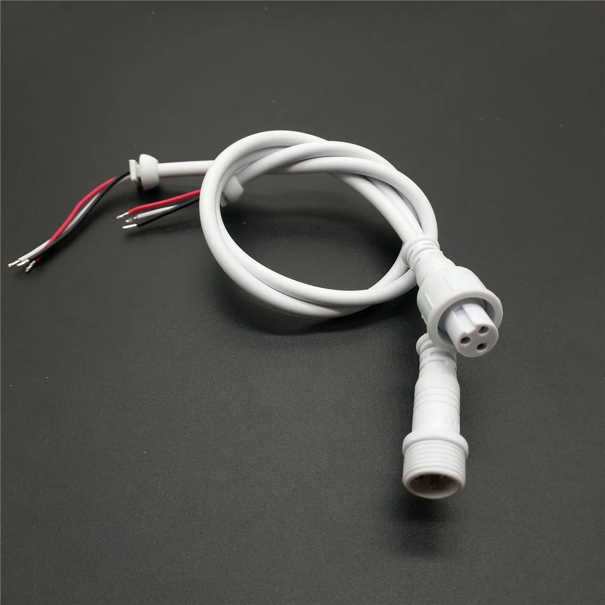 Male Female LED Lighting Connector IP67 Waterproof 3 Pin Harness Cable ...