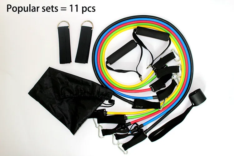 Eco Friendly Gym 11 Piece Fitness Exercise Leg Latex Tpe Rubber Elastic ...