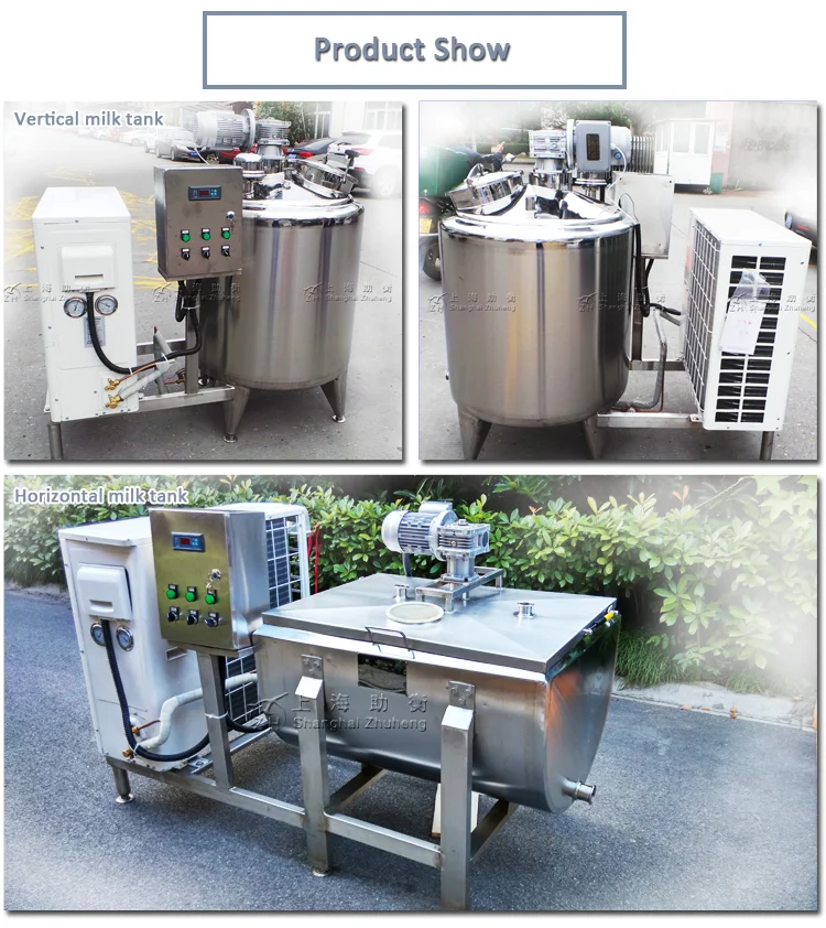 Stainless Steel Cooling Tank Agitator Double Jacketed Raw Storage Milk ...