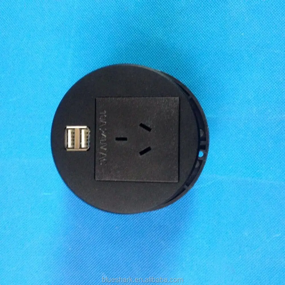 Au Plug Mini Round Table Top Power Socket With Dual Usb - Buy Power ...