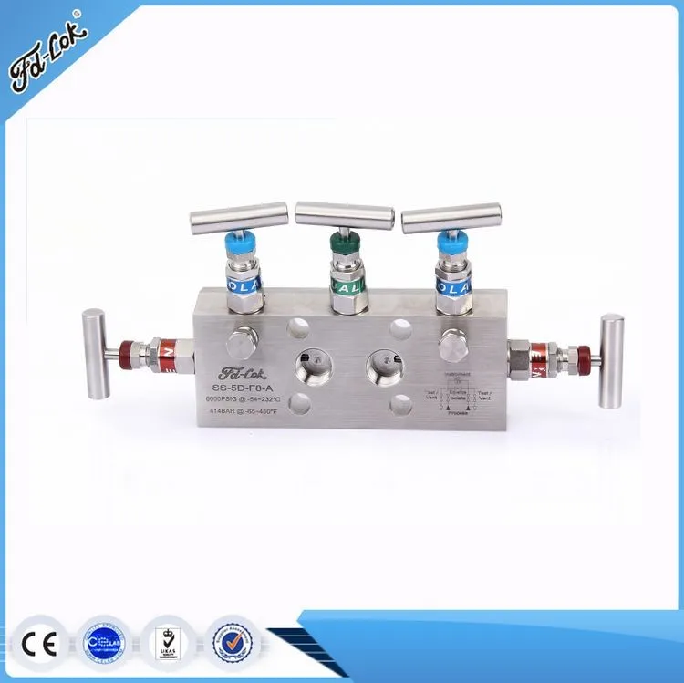 Stainless Steel Hydraulic 5-valve Instrument Manifold - Buy Hydraulic 5 ...