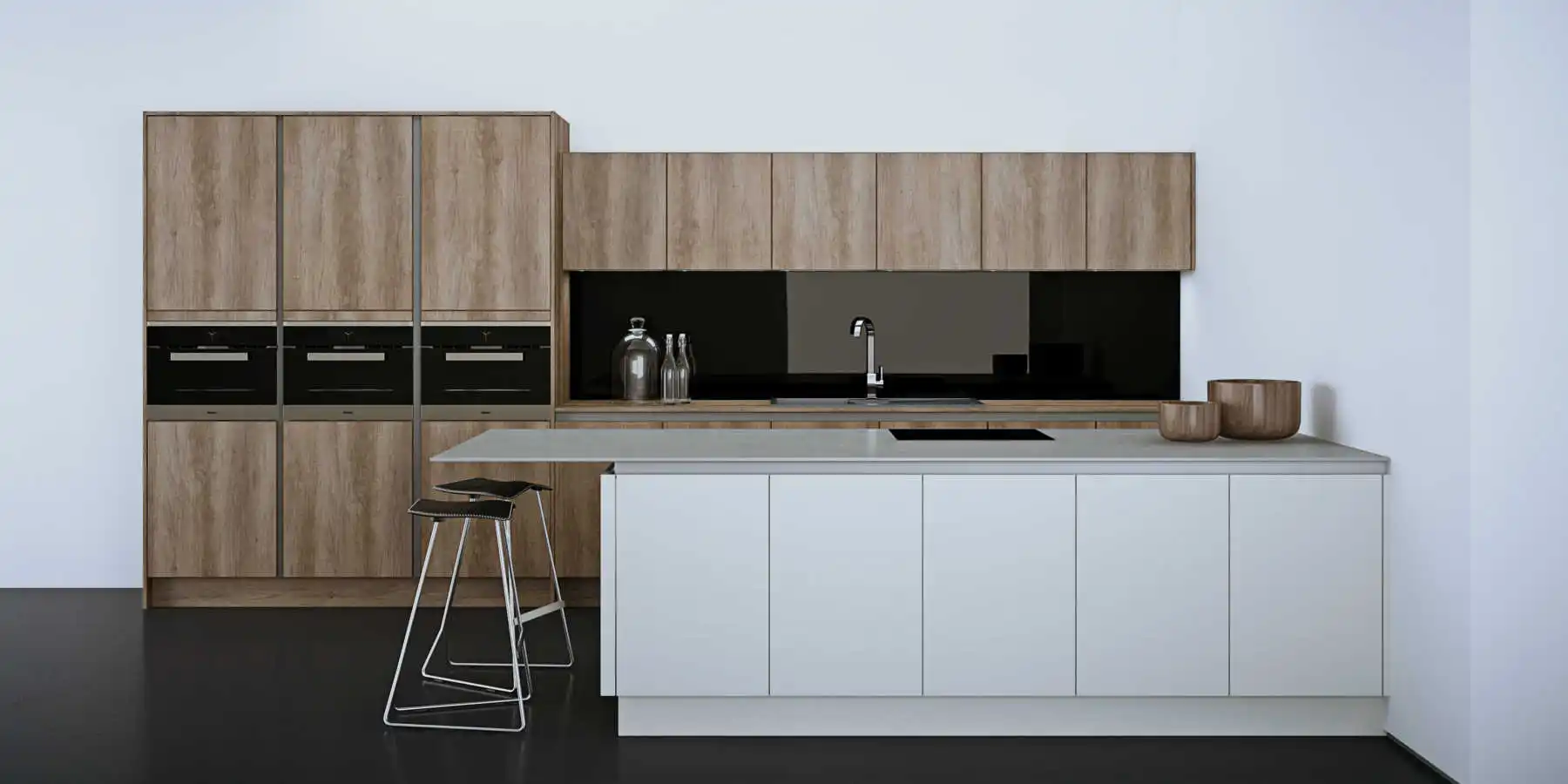 18mm Mfc Door Panel Water Resistant With Sink Kitchen Furniture Cabinet ...