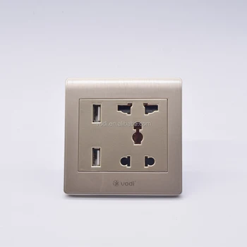 Wall Socket 2 Usb India Plug Wall Mounted Power Outlet Socket Usb ...