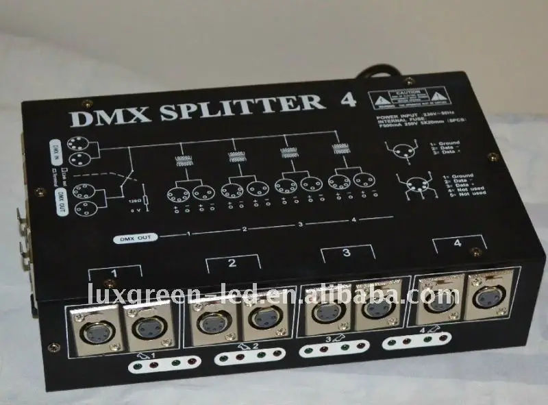 4 Way Dmx Distributor Signal Amplifier 1in 4 Out Splitter - Buy High ...