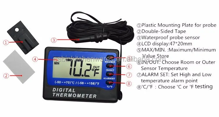 Digital Small Freezer Fridge Thermometer - Accurate & Reliable