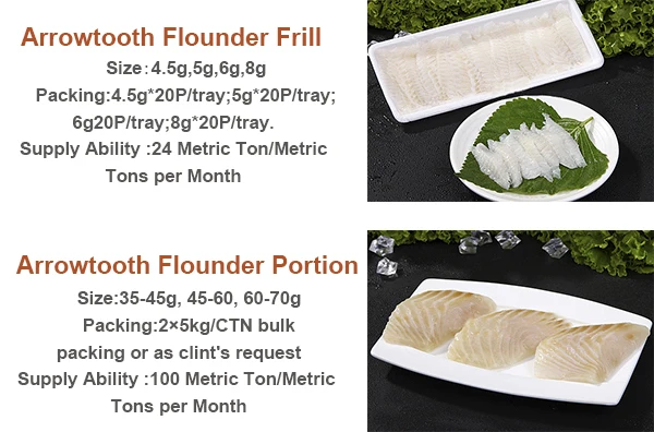 Sashimi Fish Frozen Arrowtooth Flounder Frill - Buy Arrowtooth Flounder ...