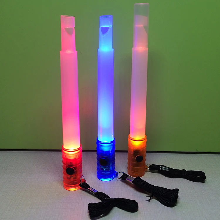 Battery Powered Led Flashing With Torch And Whistle Glow Stick - Buy ...