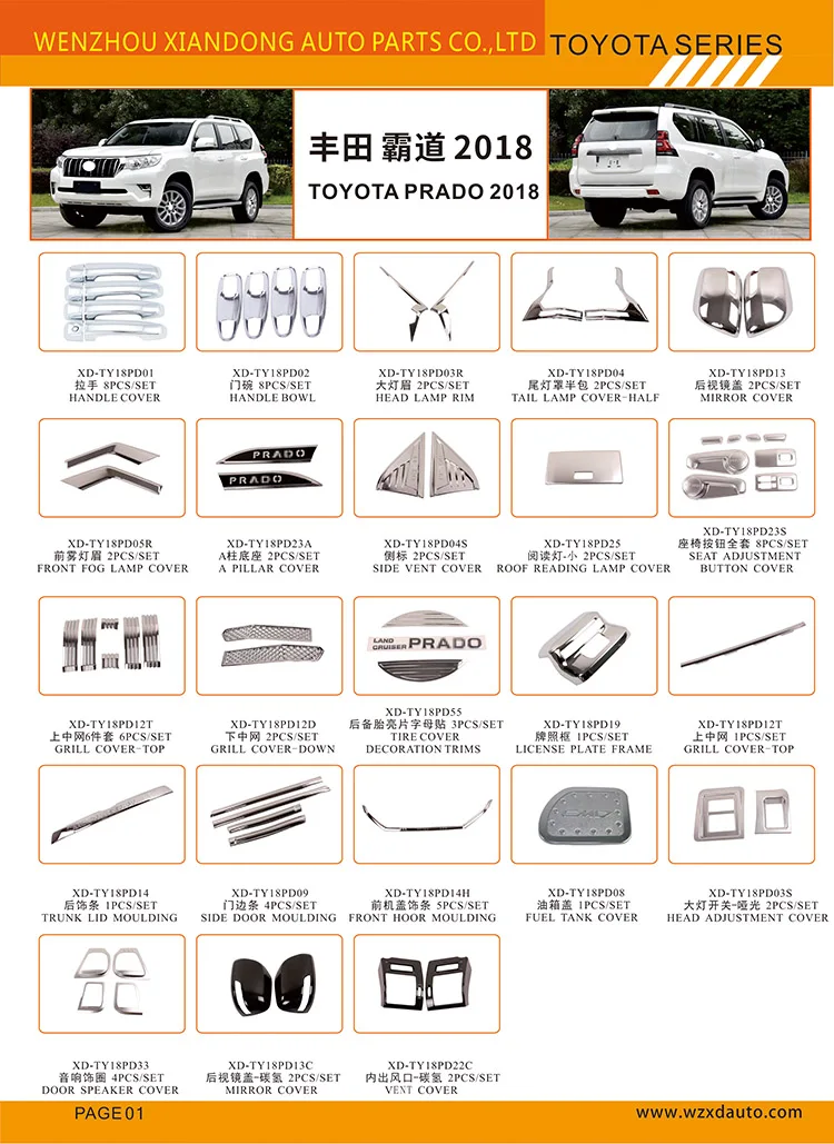 2018 Prado/fj150 Abs Chrome Prado Fj150 Body Kit Car Door Accessories ...
