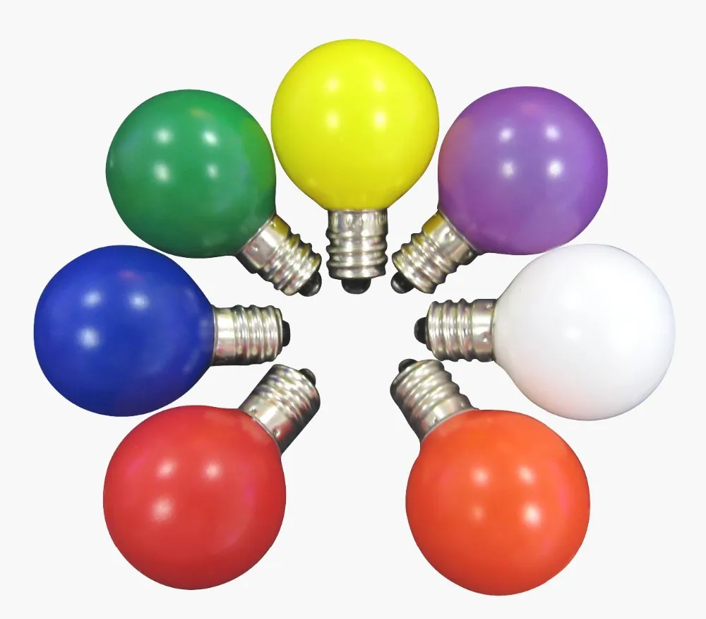 G40/g45 12v 24v 100v 120v 0.5w E27 Color Led Bulb 5050smd Colorful Bulb ...