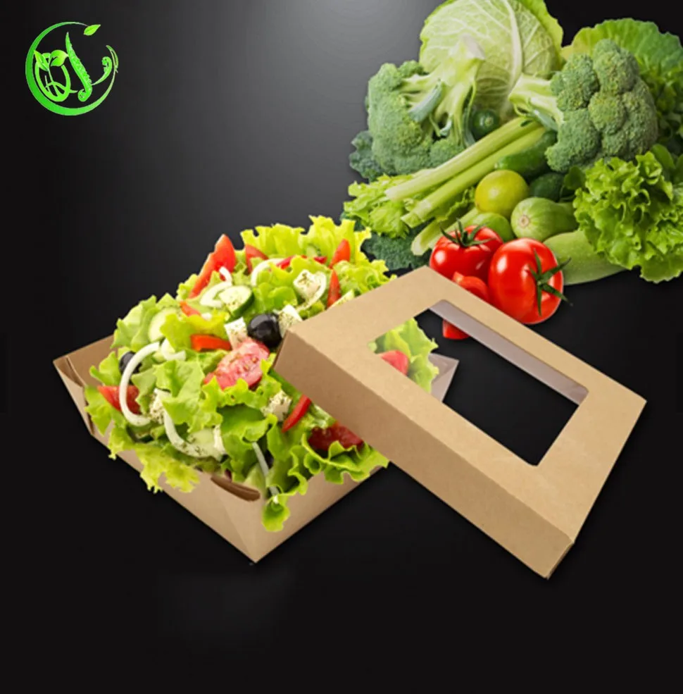 Disposable Take Away Kraft Paper Salad Bowl Food Container - Buy ...