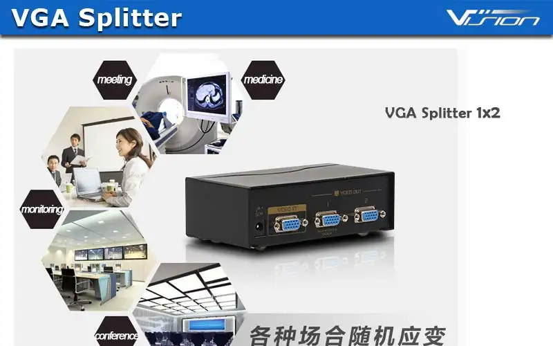 2 포트 Vga 분배기 1 Pc 2 모니터 Vga Svga Xga Lcd 비디오 분배기 상자 - Buy 2 포트 Vga 분배기 ...