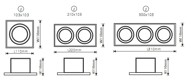 Rectangular Trimless Cob Led Ceiling Recessed Grid Light With Double ...