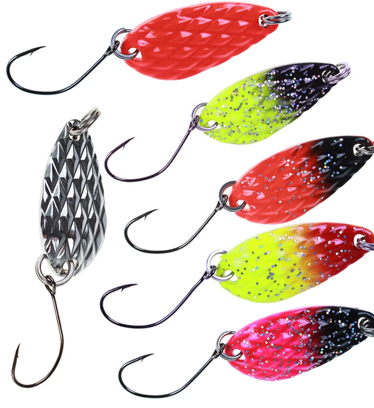 3g 28mm Spoon Lure Trout Hard Sequin Fishing Lure With Single Hook For ...
