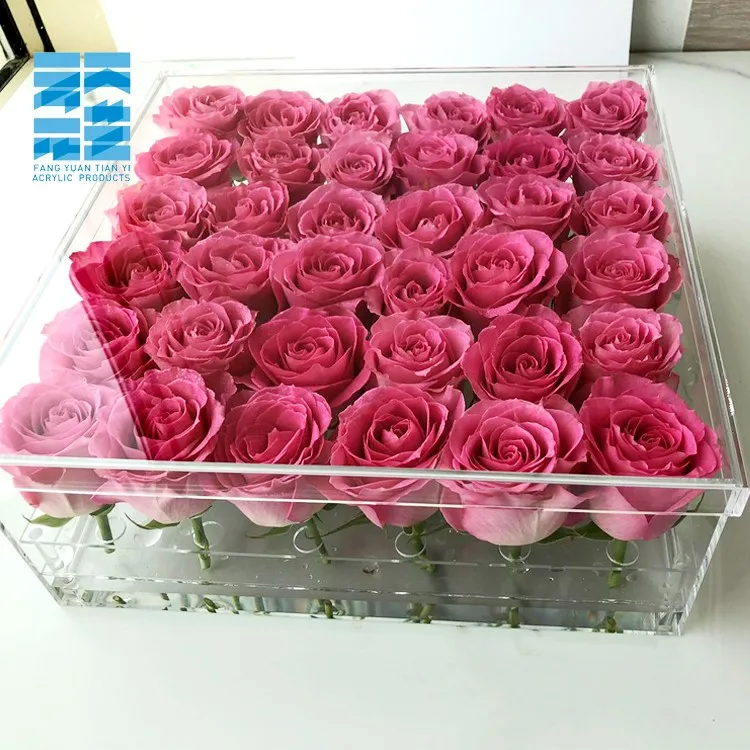 OEM clear 36 Holes Acrylic Flower Box Acrylic Rose Box| Alibaba.com