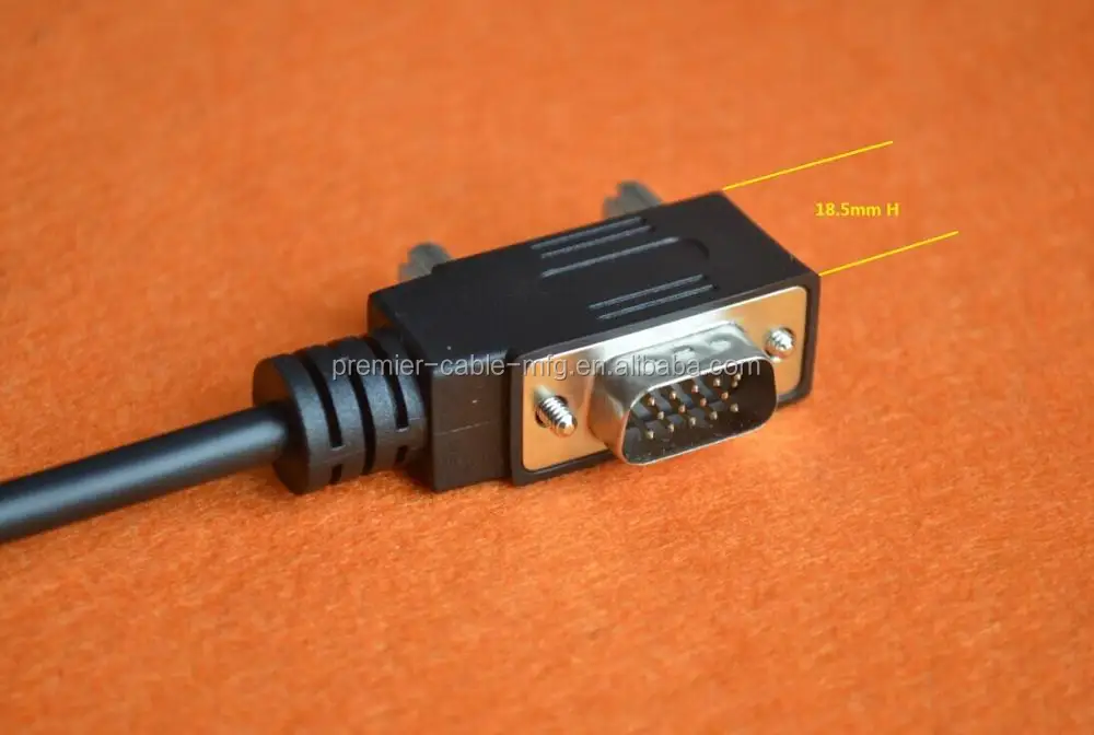 Vga Low Profile Left Angle (90 Degree) Monitor Cable Adapter Male To ...