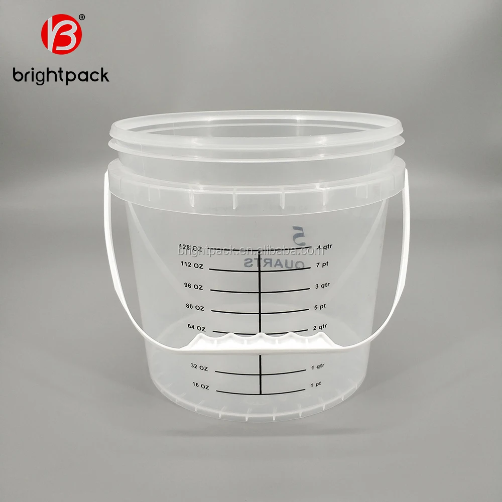 Food Grade 5 Liter Yogurt Storage Container 5l Clear Plastic Bucket For ...