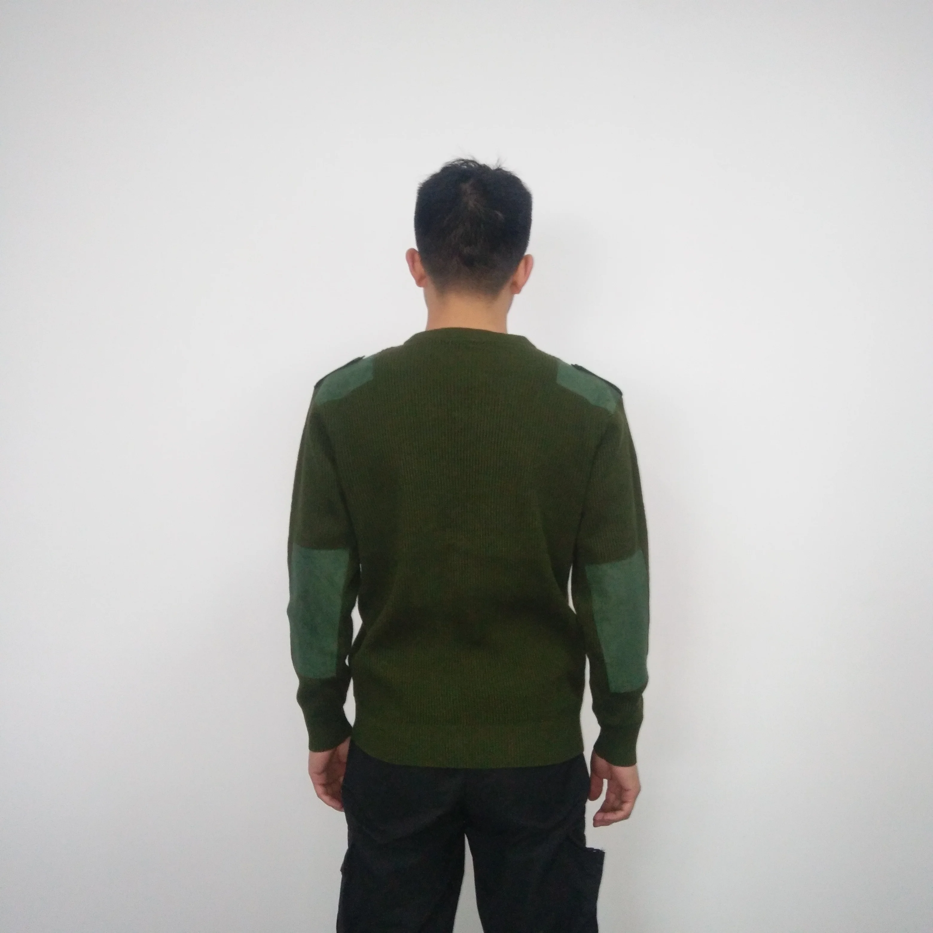 100% Cotton Military Style Pullover Sweater Army V-neck Uniform Sweater ...