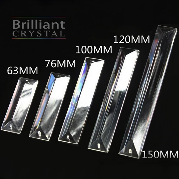 30" Clear Rectangle Glass Chandelier Hanging Crystals Prisms Drops ...