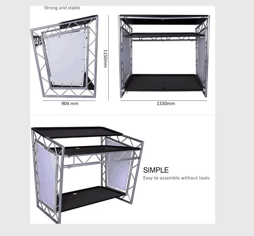 LED Foldable Mobile DJ Booth for Night Club - Custom Design