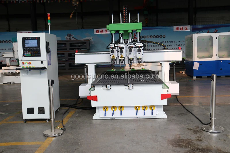 Pneumatic 2 3 4 Spindle Head Wood Cnc Machine Router With Safety Light ...