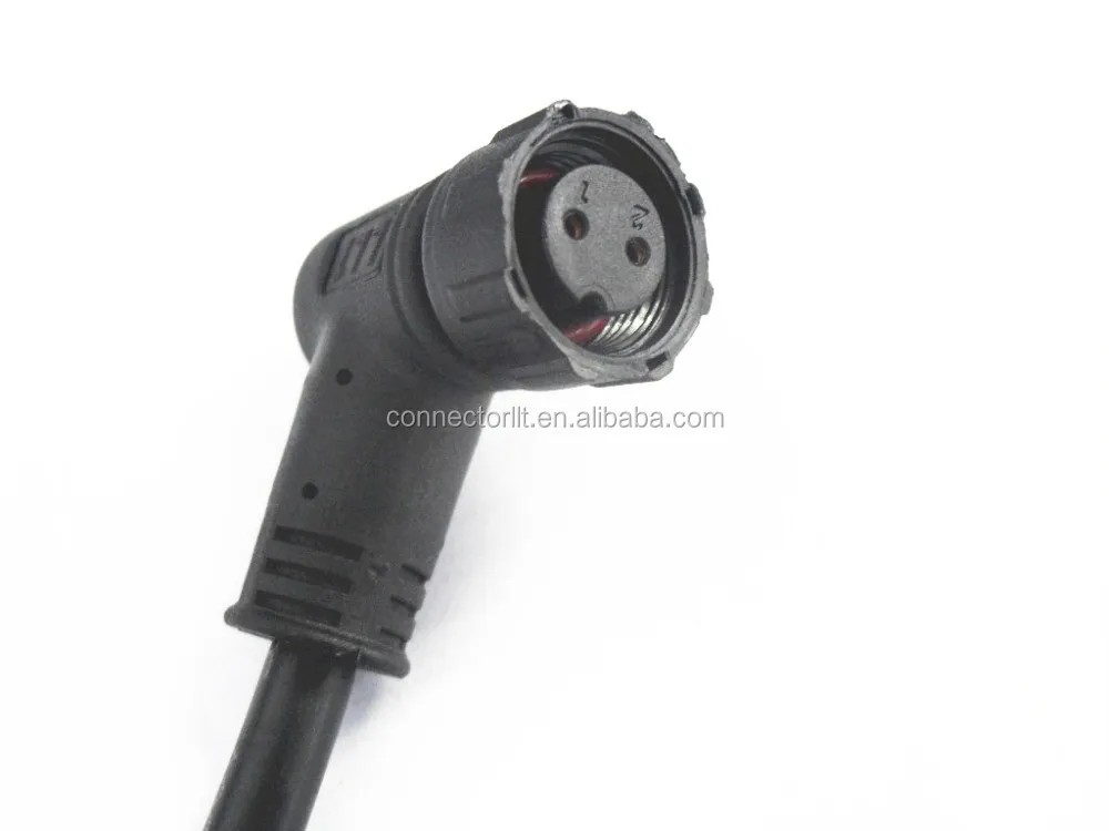 M14 Waterproof Right Angle Cable Connector 2 3 4 Pin Male Panel Mount ...