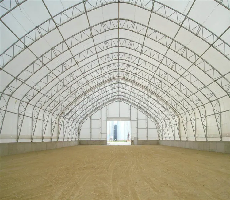 Prefabricated Steel Space Frame Arched Airplane Hangar Fabric Roof ...