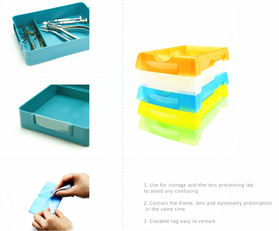 High Quality RTB03 Plastic Optical Lens Job Tray Eyewear Shop Turnover Box.