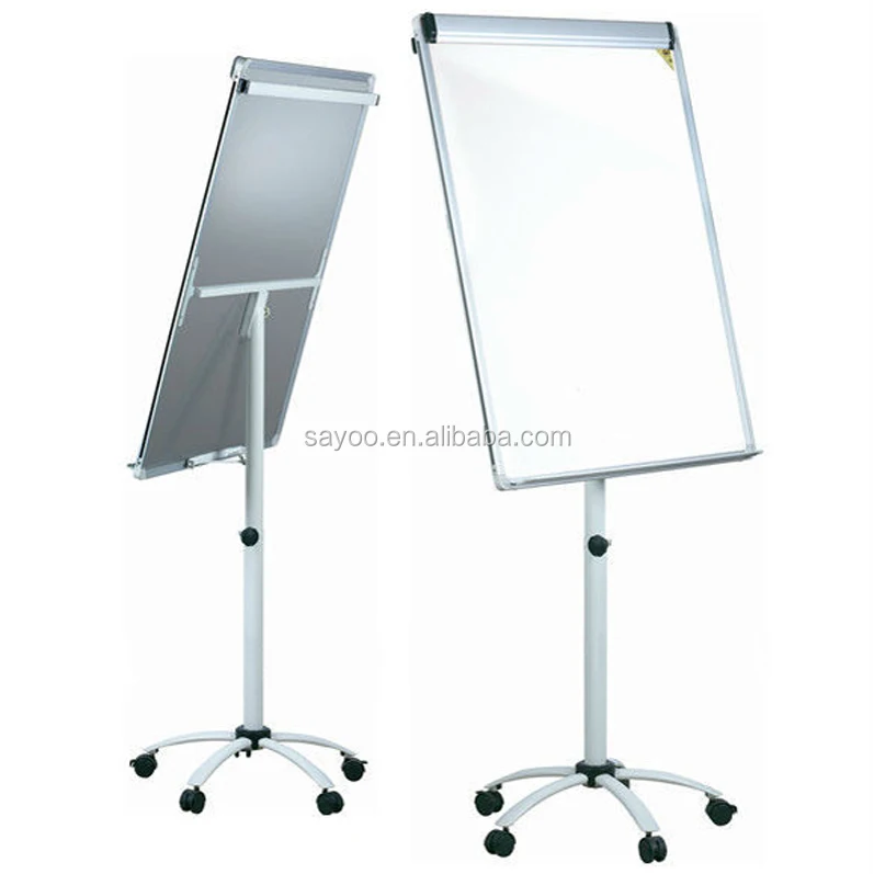 Aluminium Frame Height Adjustable Magnetic Whiteboard Flip Chart Board ...