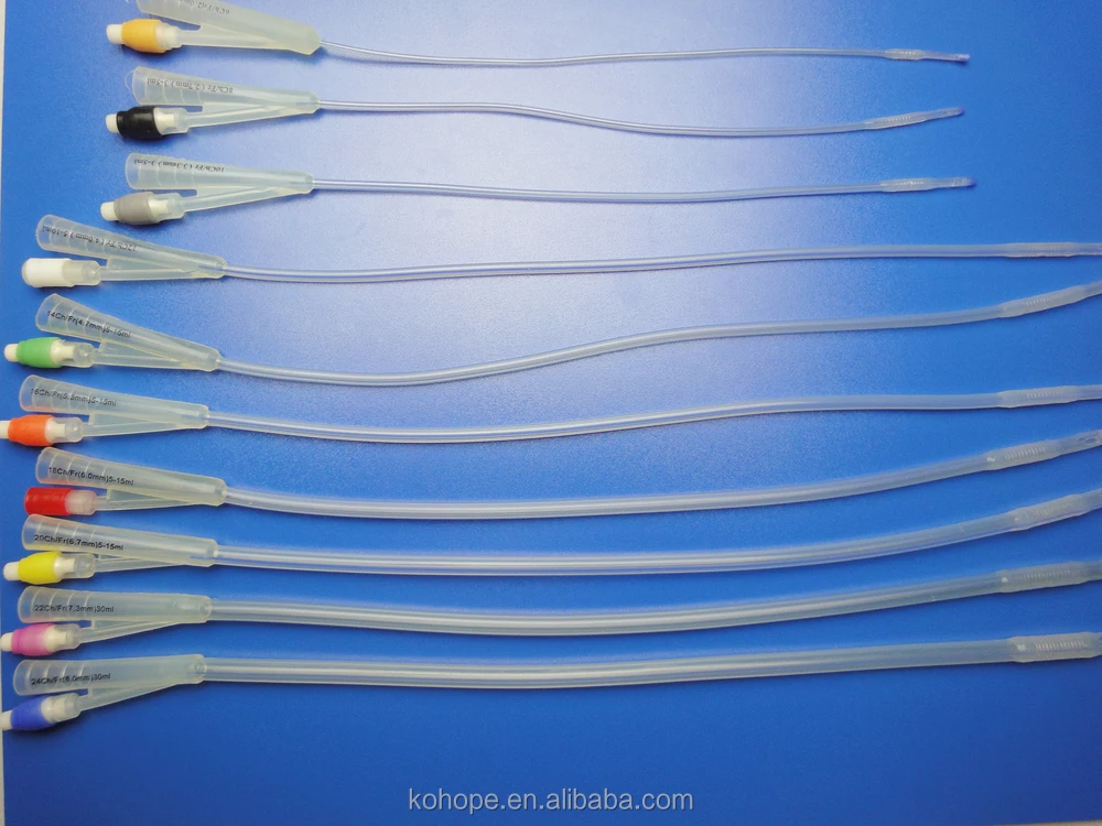 All Silicone Foley Catheter 2 Way 12fr 14fr 16fr 18fr 20fr 22fr 24fr ...