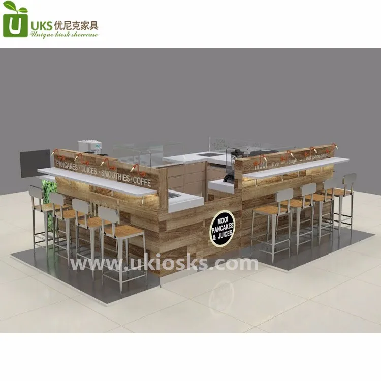 Salad Bar Kiosk,Smoothies Display Counter,Juice Bar Table With Seats ...