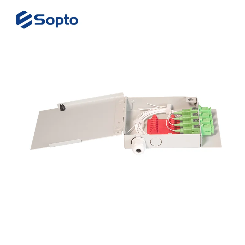 Indoor Wall Mounted Ftth Sc/apc 4 Core Optical Fiber Terminal Fdf Box ...