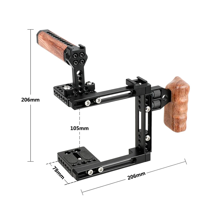 CAMVATE Dual-Use Adjustable Universal Aluminum DSLR Camera Cage Kit