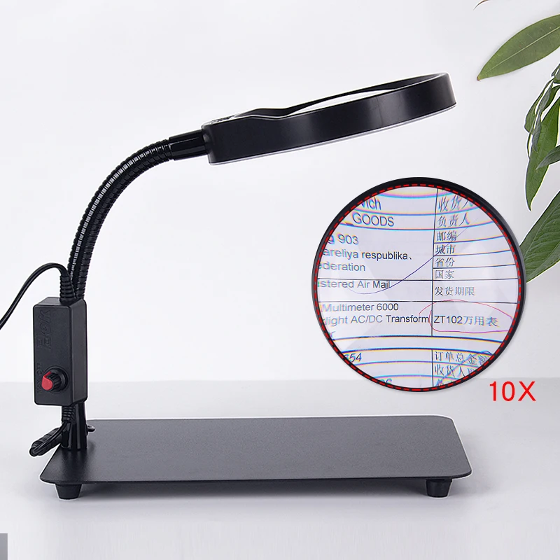 Universal Desktop Magnifier Usb With Led Light 10x For Maintenance ...