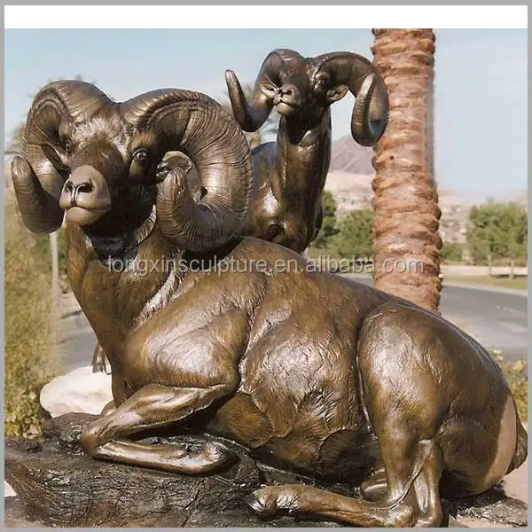 Outdoor Life Size Ram Bronze Sculpture Customization Large Statues And ...