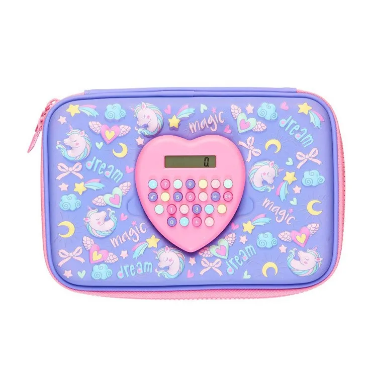 3d Custom Printing Pencil Case With Calculator For Girl - Buy High-tech ...