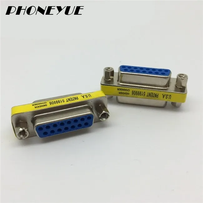 Vga Adapter Db15 Female To Db15 Pin Female F/f Jack Socket Gender ...