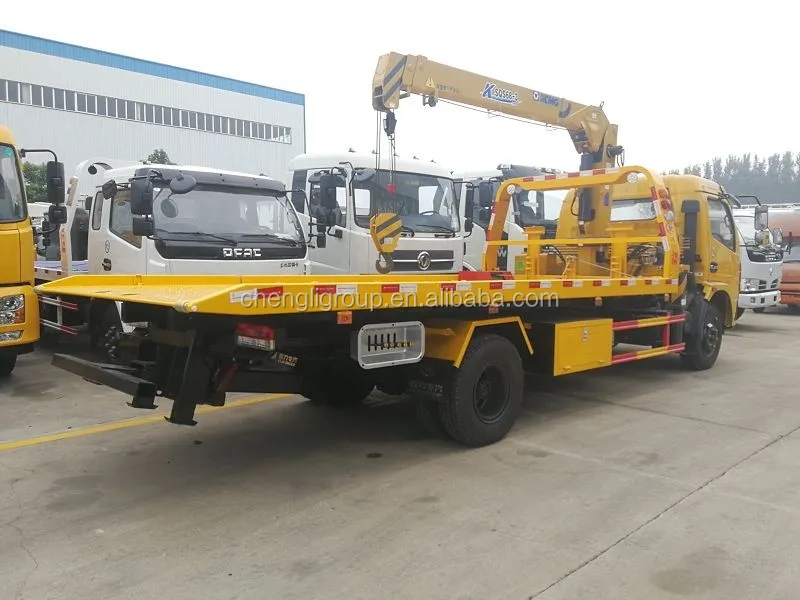 New Flatbed Wrecker Truck With 3.2ton Crane/towing Truck Mounted Crane ...