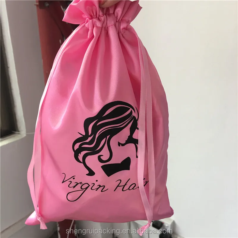 Satin Hair Bags With Logo,Silk Satin Hair Extension Packaging Bag ...