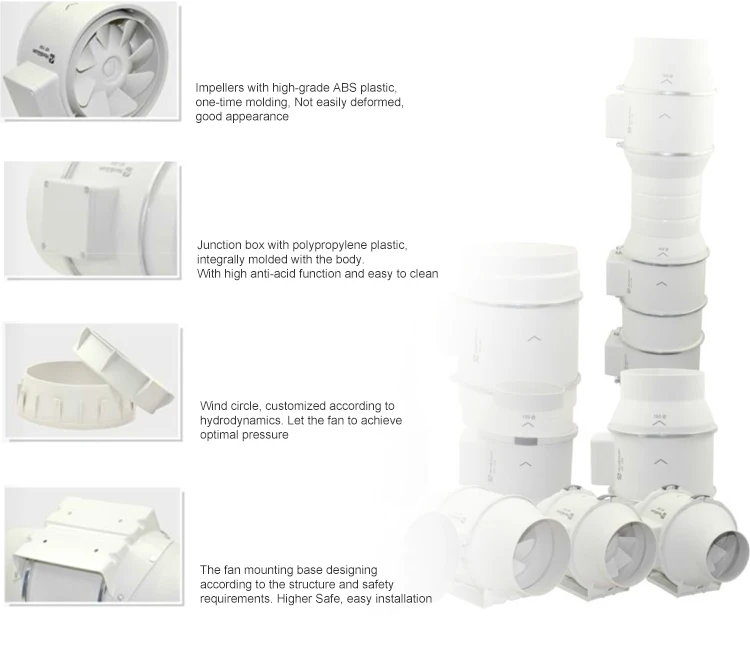 50mm TIMER Low Noise Mixed Flow Inline Bathroom Fan - 1 Year Warranty