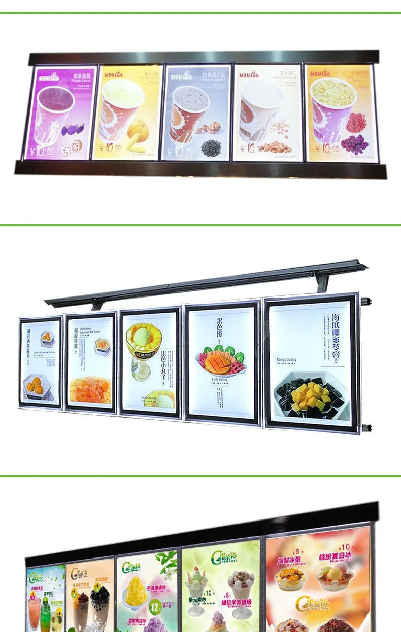 Led Acrylic Backlit Menu Picture Frame Advertising Acrylic Sign Board ...