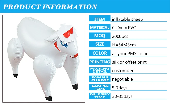 Durable Pvc Inflatable Blow Up Sheep Portable Party Love Sheep Soft ...