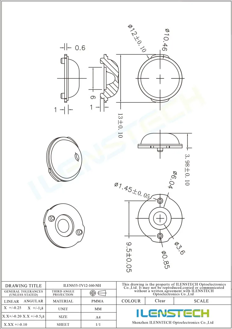 Ilenstech Smd Led Tv Lens 2835 /led Lens for Backlight /160 Degree Led ...