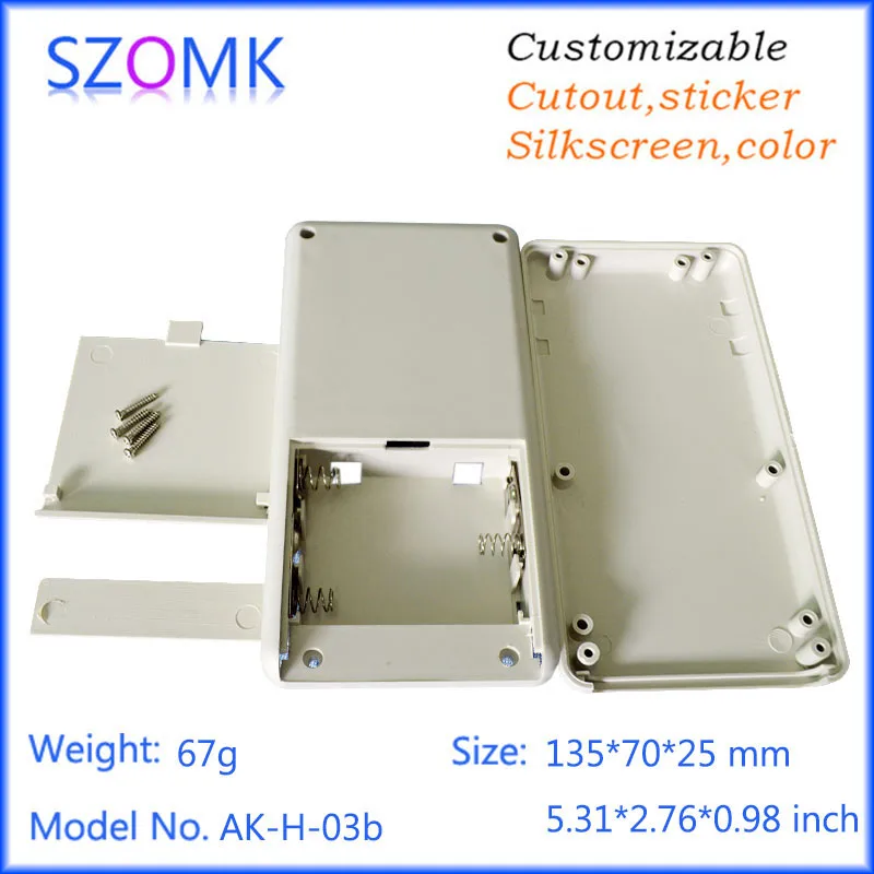 Szomk Pcb Handheld Instrument Plastic Enclosure With Battery Holder For ...