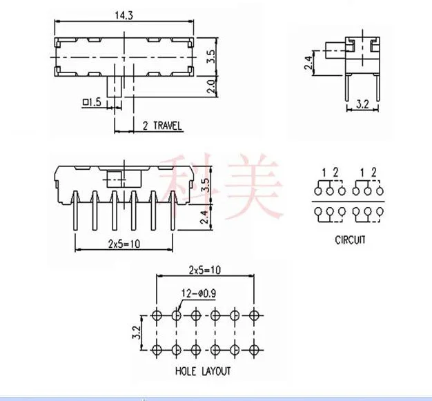 4p2t Right Angel Mini Slide Switch Msk-42d01 12pin - Buy 12pin Mini Slide Switch,4p2t Mini Slide ...