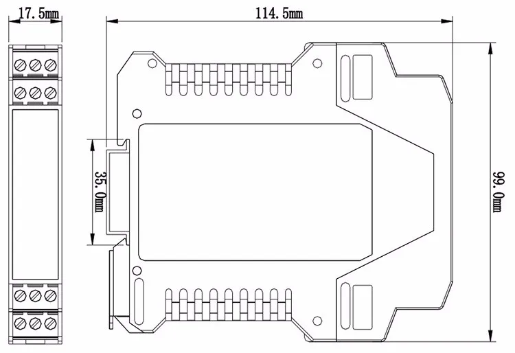 Cz3035 4-20ma Signal Conditioner Analog Input Signal Isolator Signal Converter 1 Input 2 Outputs ...