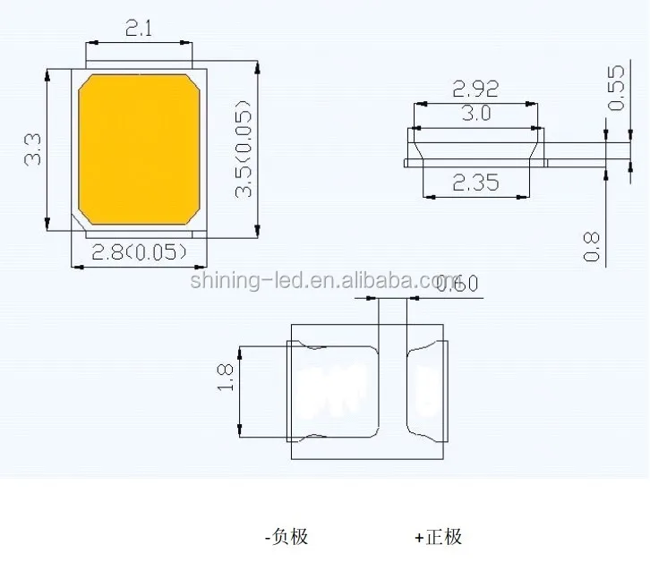 Surface Mount Package Type And Led Type 60-70lm 0.5w 2538 Smd Led ...
