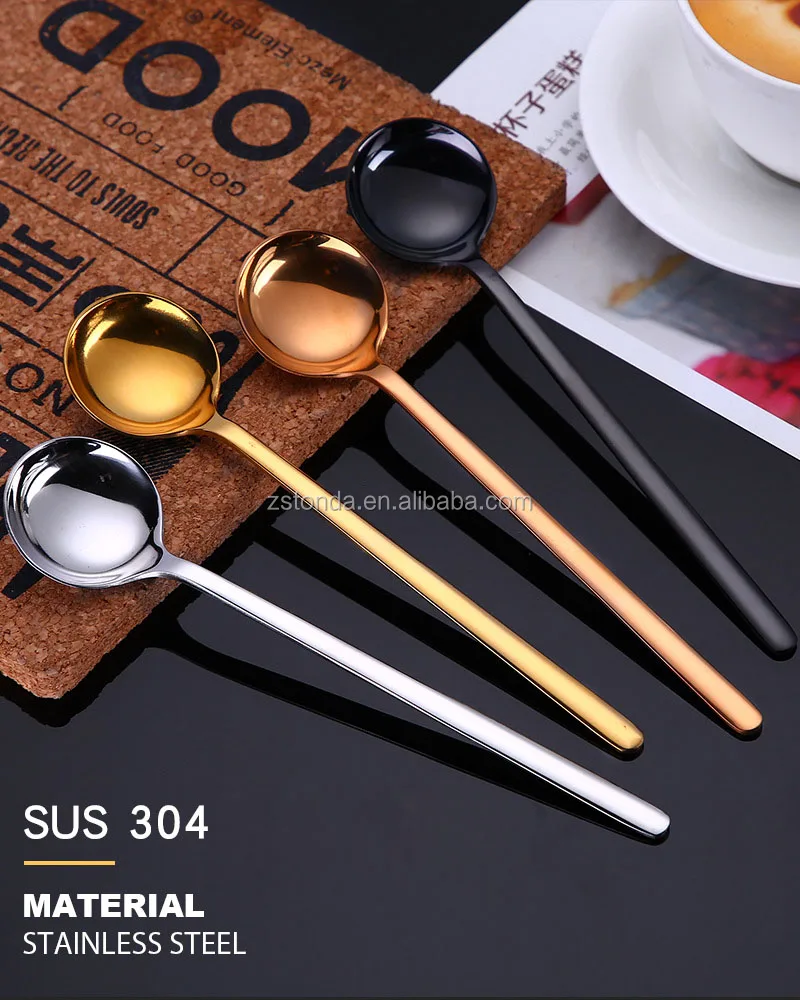 Luxury Gold Black Plated Stainless Steel Spoon Sets Wedding Decorate13 ...